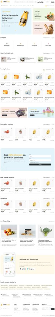 Free Bootstrap Template for Food and Groceries Stores - Freebiesbug