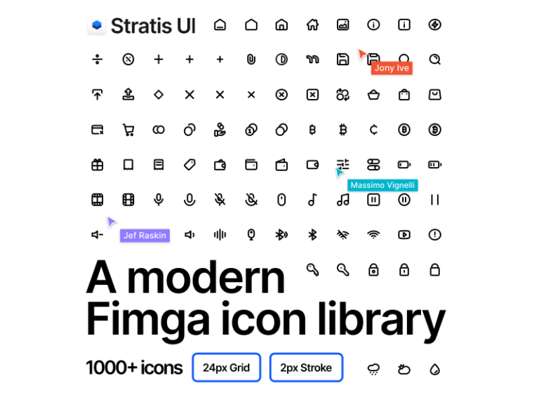1000+ Free Figma icons from Stratis UI - Freebiesbug
