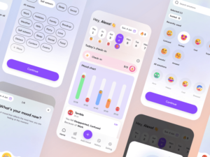 Free UI Kit for a Mood Tracking App - Freebiesbug