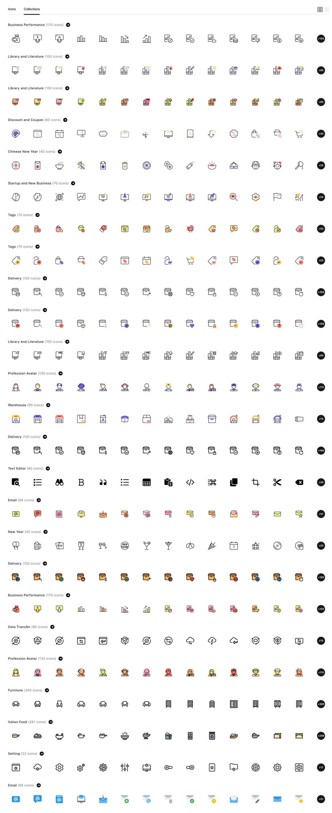 Blend Icons: Huge Collection of 140K+ Free Icons - Freebiesbug