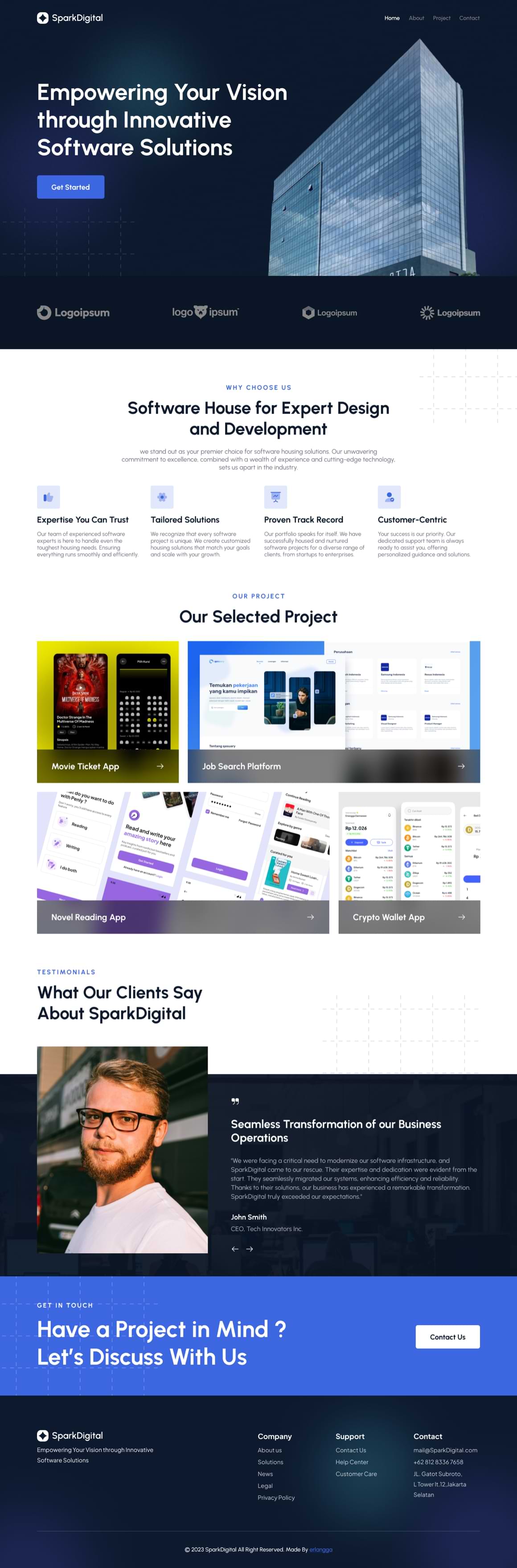 IT Company Landing Page Design - Freebiesbug