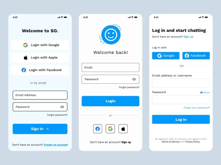18 Free Login Screens for Mobile Apps - Freebiesbug