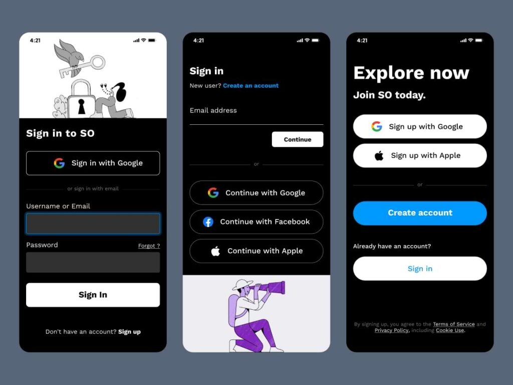 18 Free Login Screens for Mobile Apps - Freebiesbug