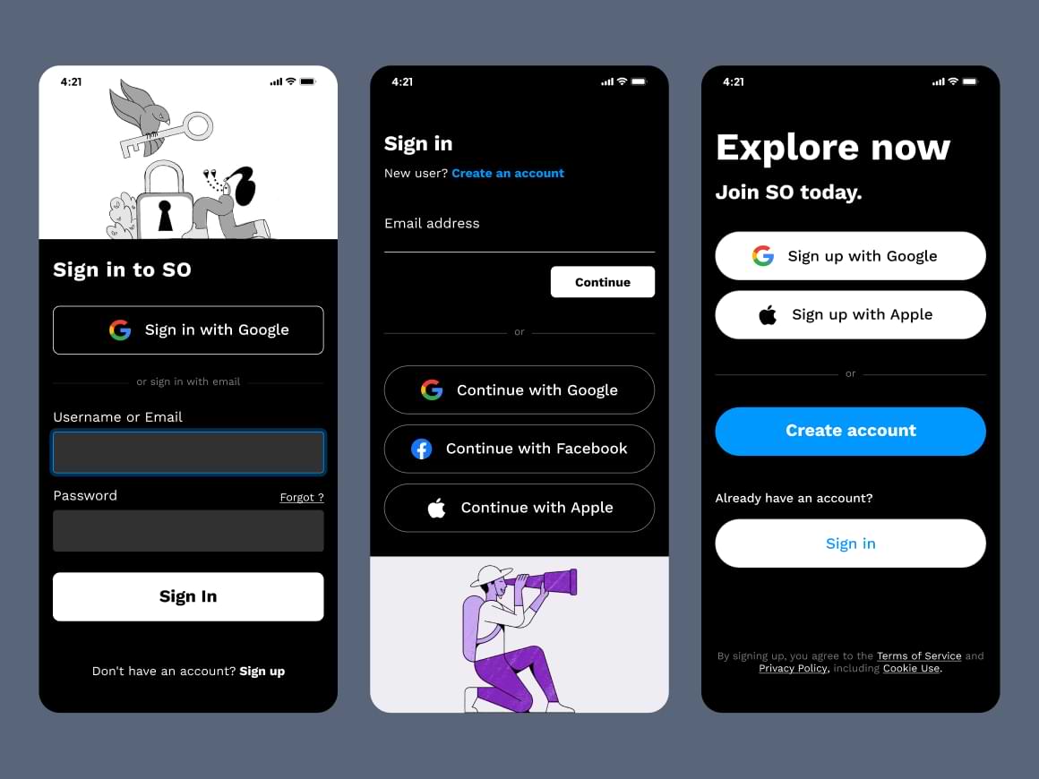 18 Free Login Screens for Mobile Apps - Freebiesbug
