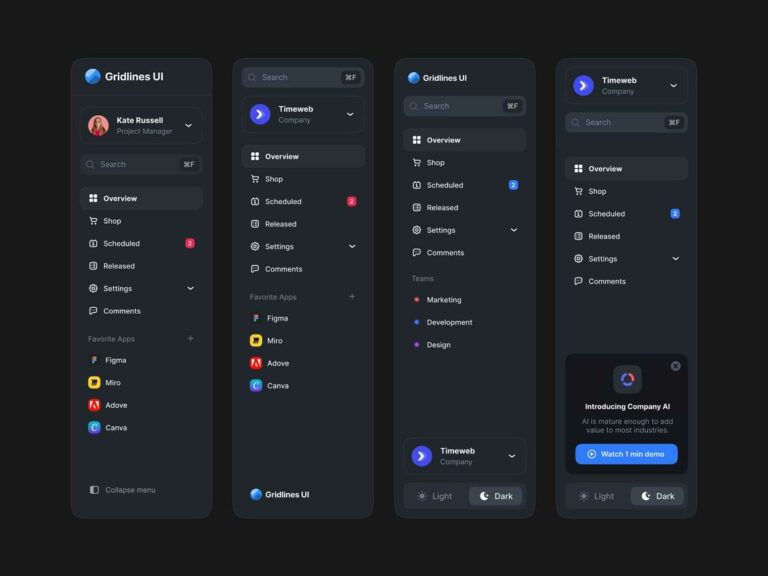Sidebar Navigation Design for Admin UIs - Freebiesbug
