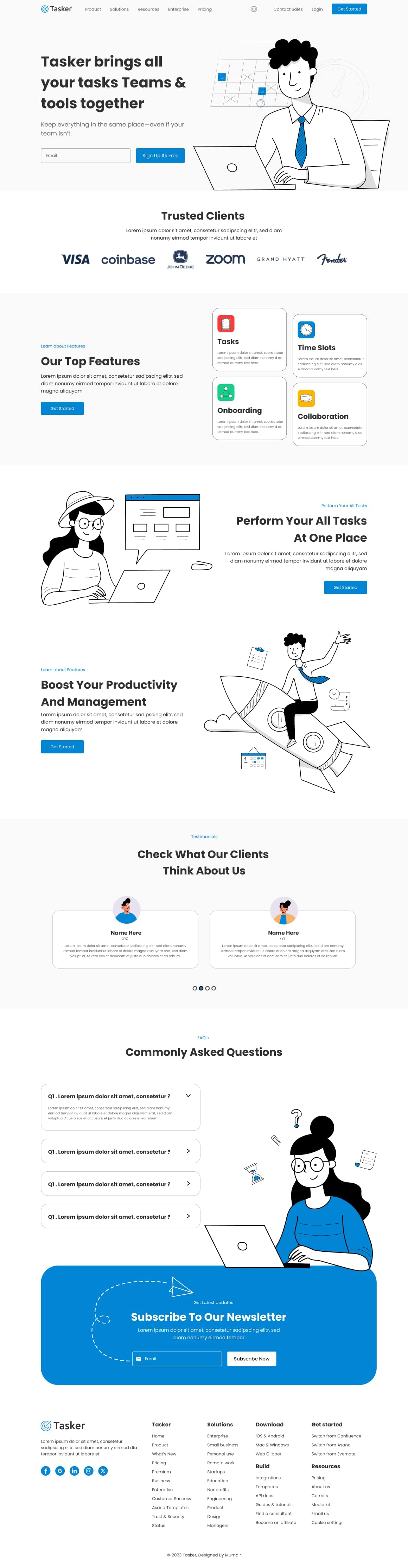 Notion-Style Landing Page Template - Freebiesbug