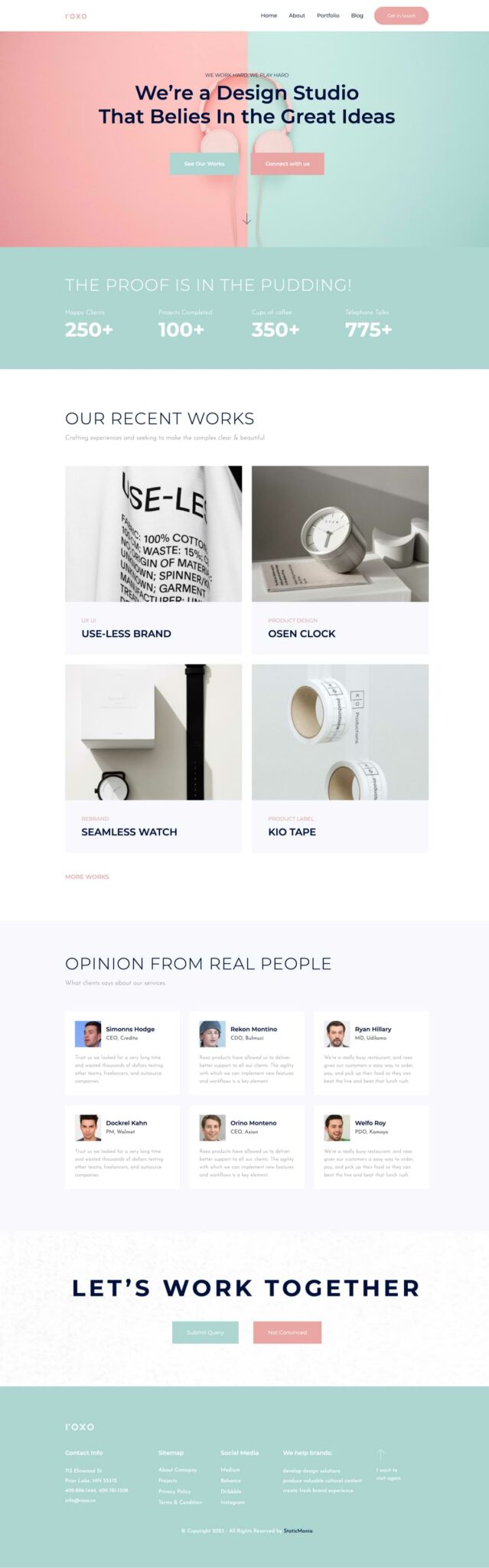 Roxo: Free HTML Template for Design Agencies - Freebiesbug