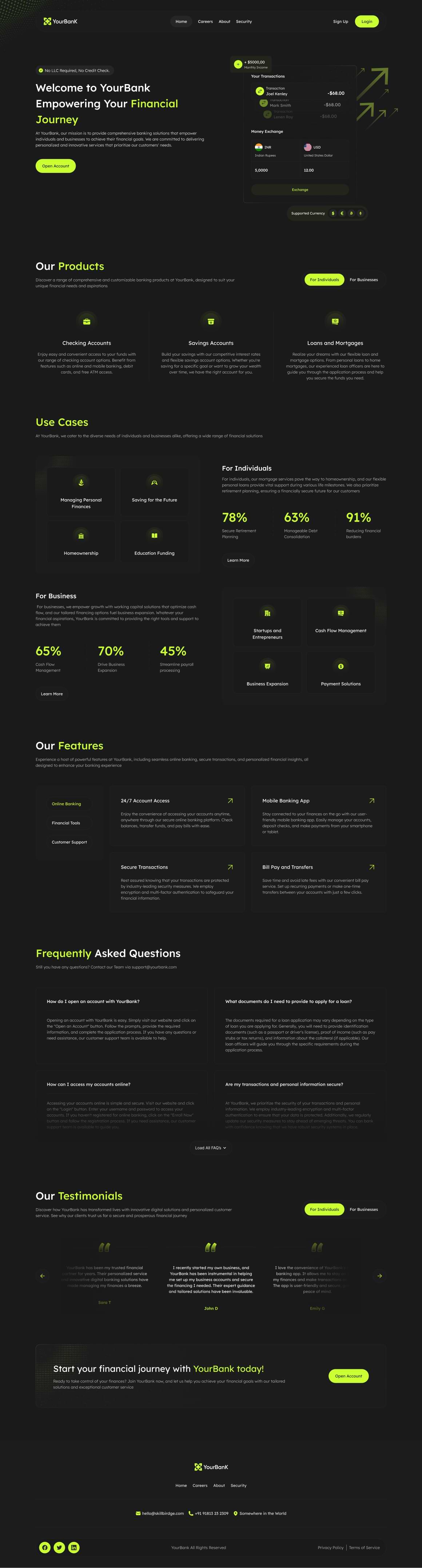 Free Financial Website Design Template - Freebiesbug