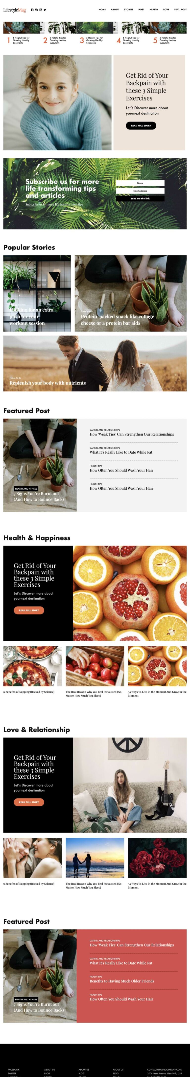 Free HTML Template for Lifestyle Blogs - Freebiesbug