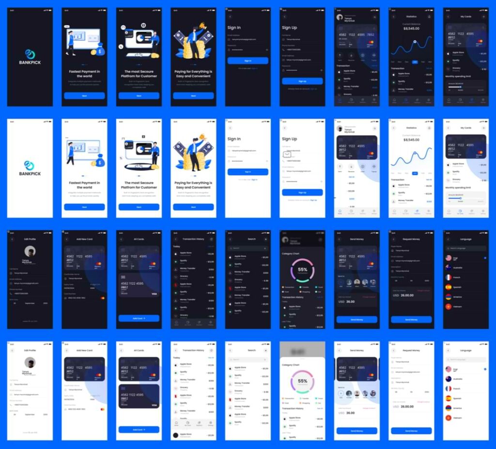 Free Finance App Design - 43+ Figma Screens - Freebiesbug