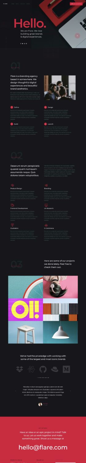 Flare: Free HTML Template for Web Agencies - Freebiesbug