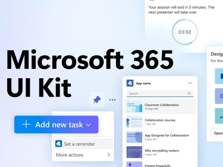 Microsoft 365 - Free Figma UI Kit - Freebiesbug