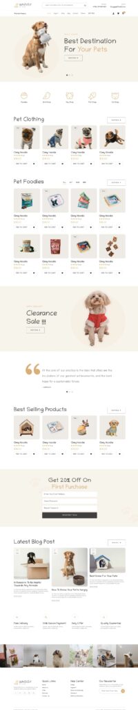 Free Pet Shop HTML Ecommerce Template - Freebiesbug