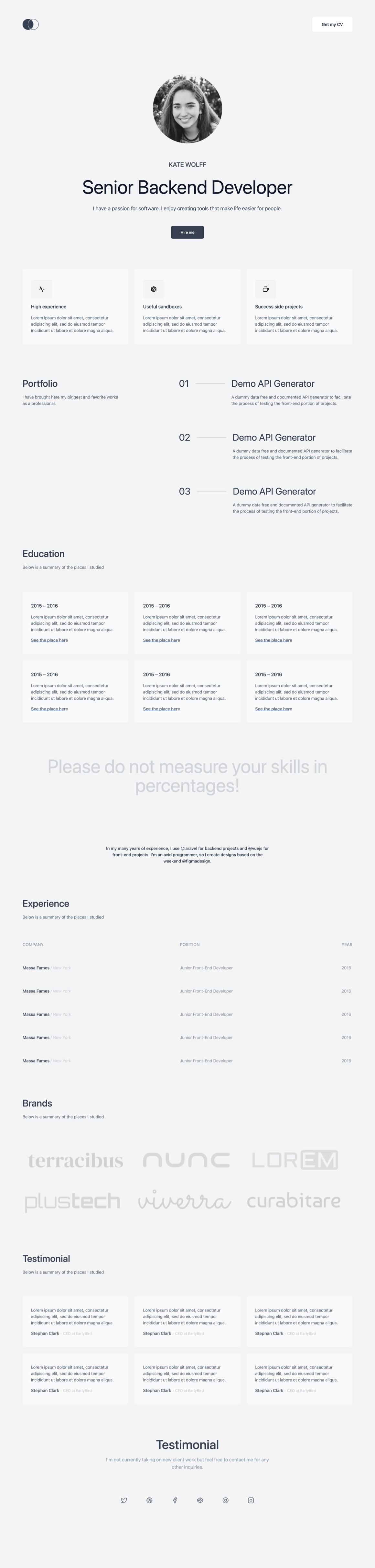 Porto: Free Personal CV HTML Template - Freebiesbug