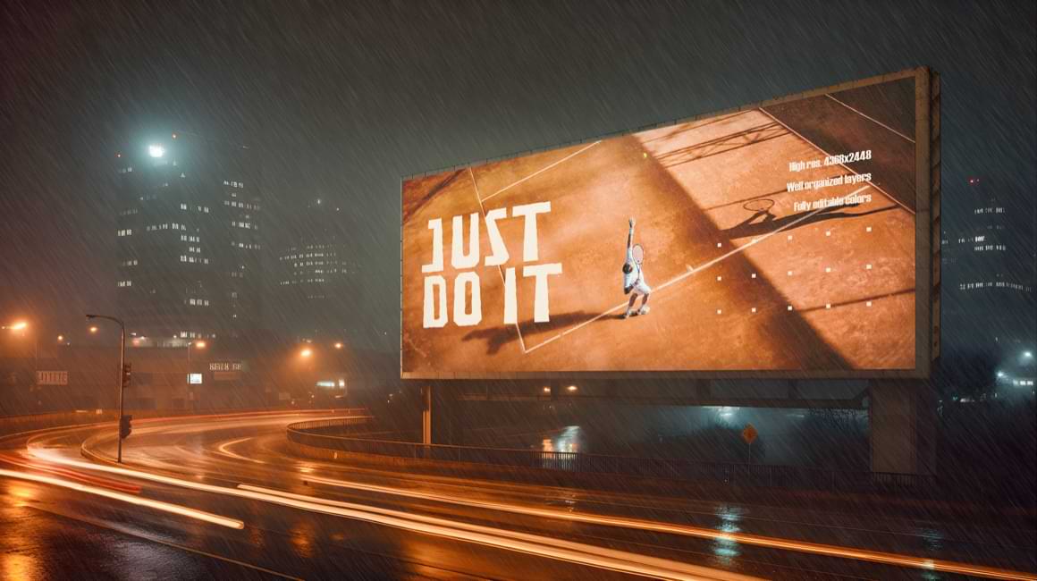 Night Billboard PSD Mockup - Freebiesbug