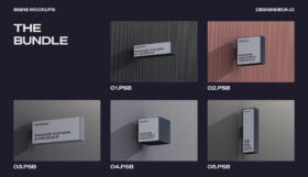 Wall Signs PSD Mockups - Freebiesbug