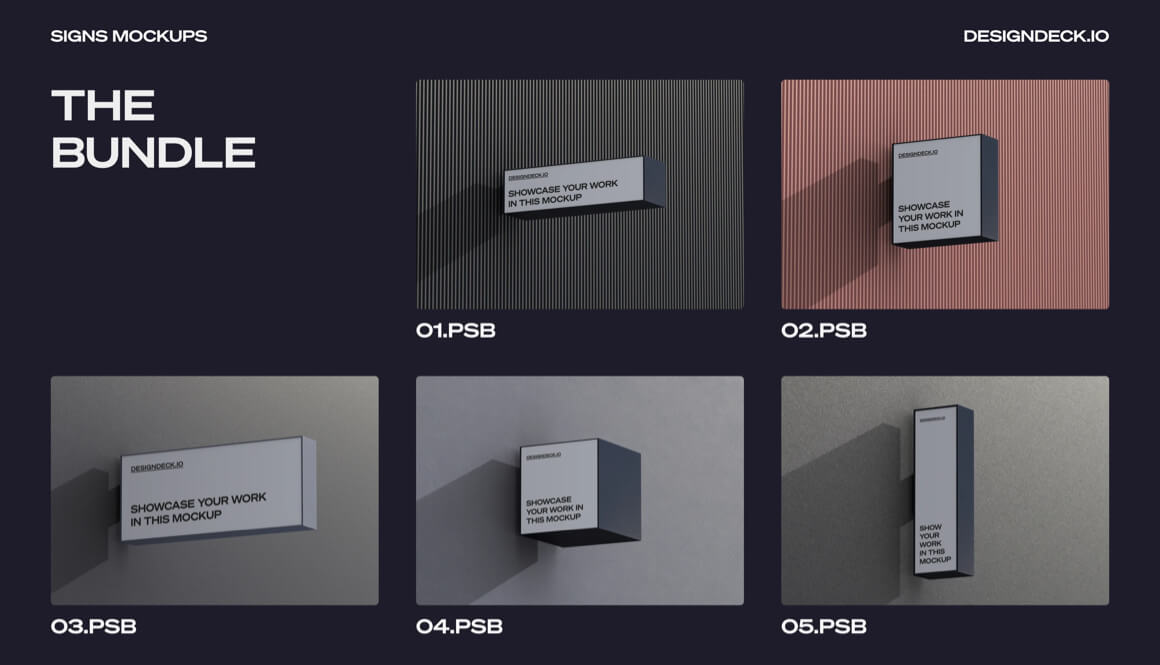 Wall Signs PSD Mockups - Freebiesbug