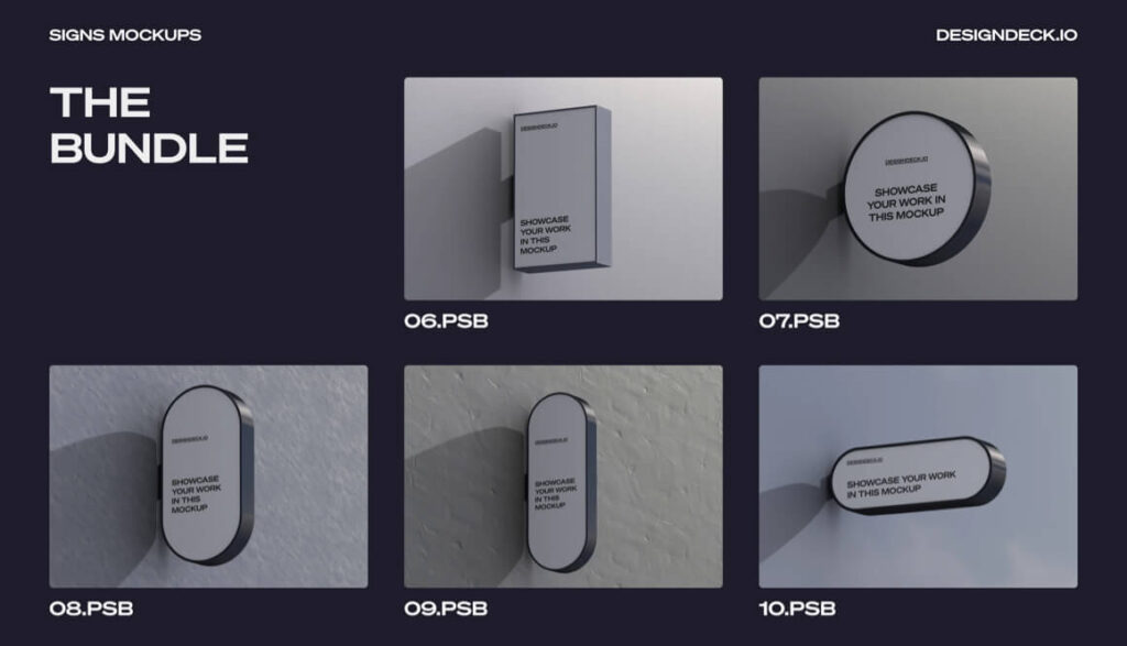 Wall Signs PSD Mockups - Freebiesbug