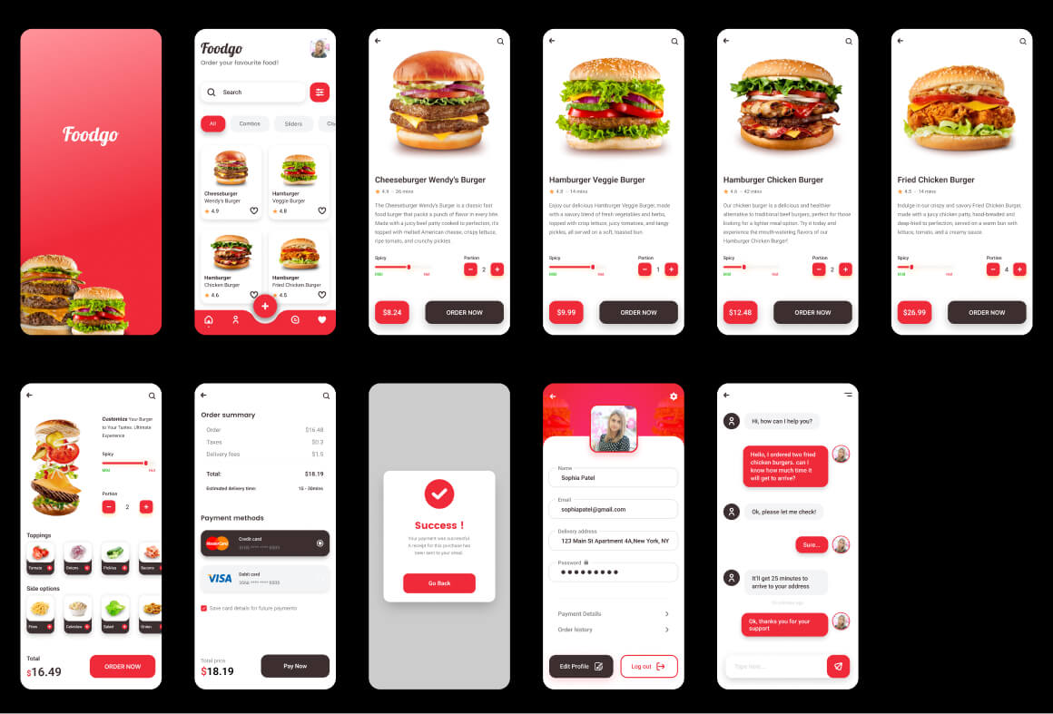 Free UI Kit for Food Mobile Apps - Freebiesbug