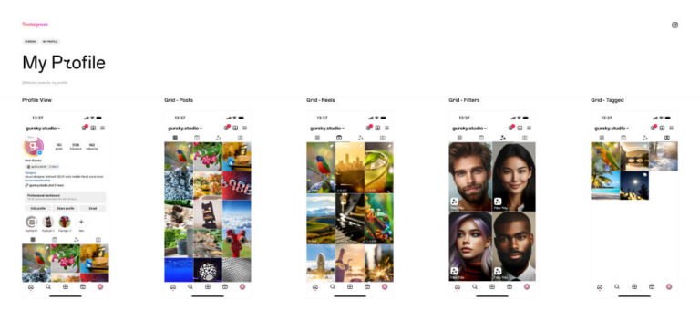 Free Instagram UI Kit for Figma - Freebiesbug