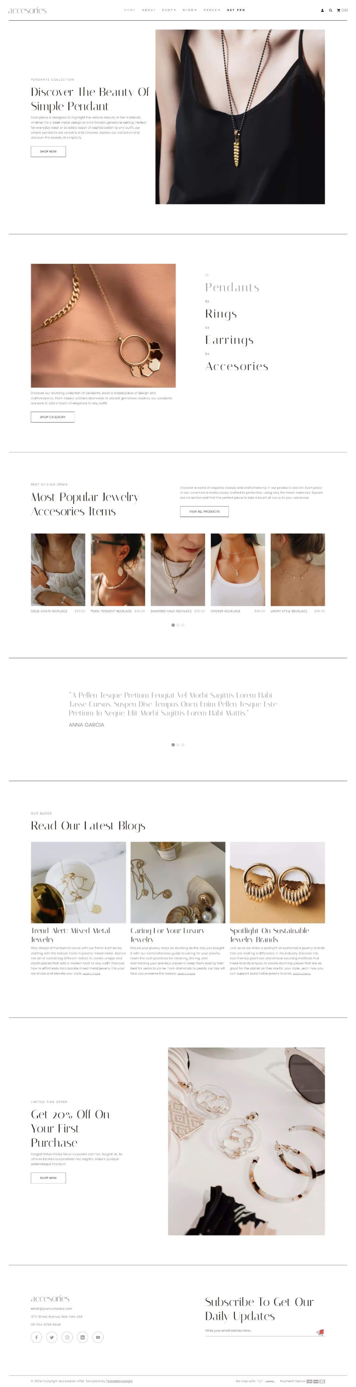Jewelry Shop - Free HTML Template - Freebiesbug