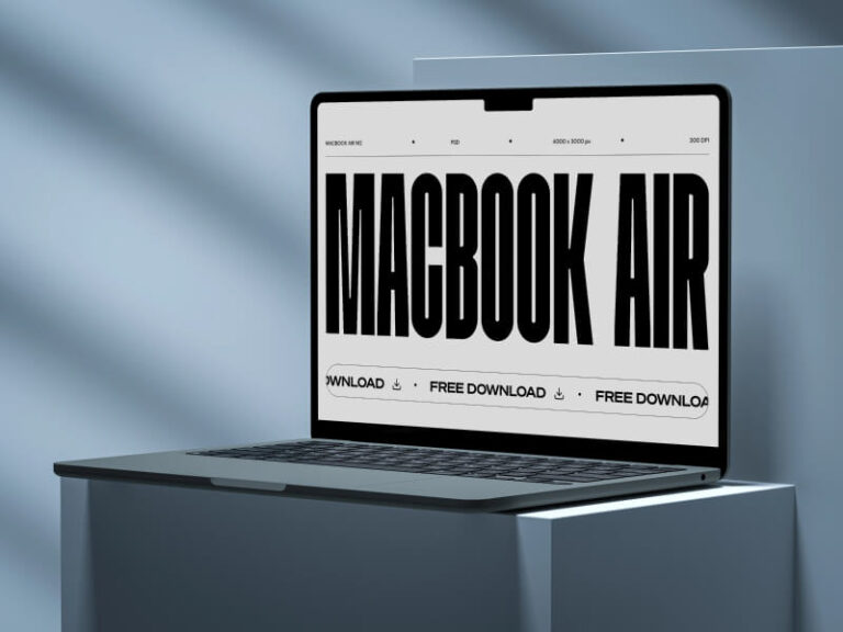 Macbook Air M2 PSD Mockup - Freebiesbug