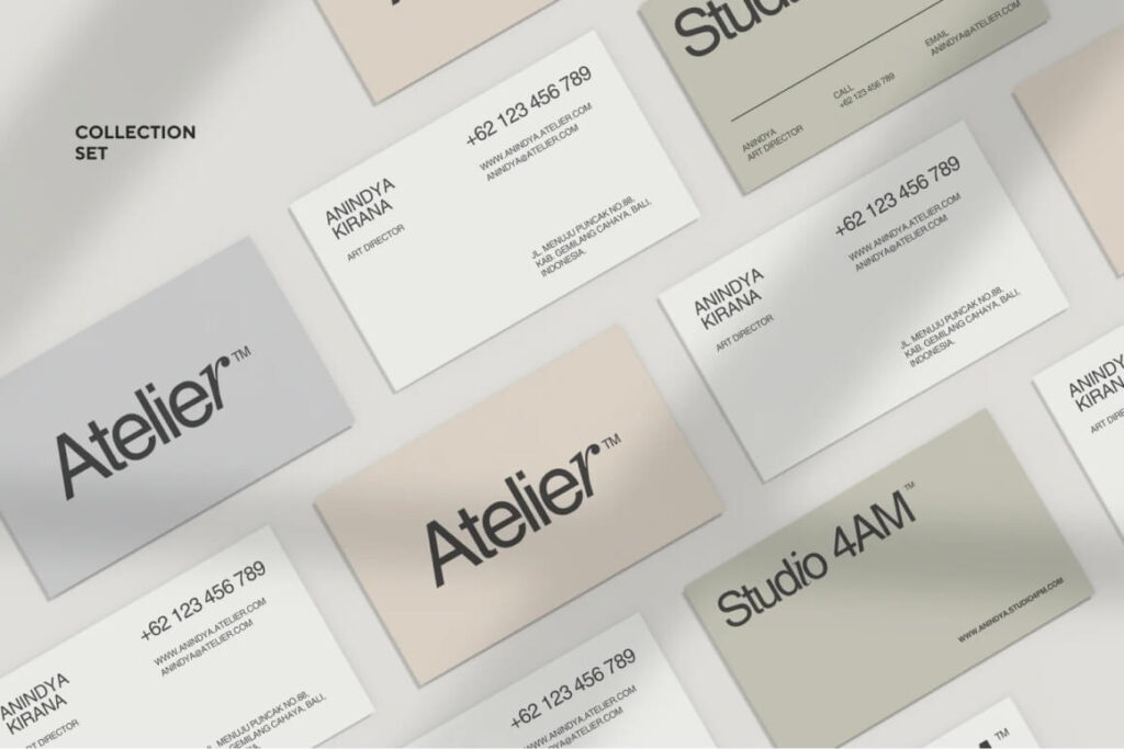 Pastel Business Card Mockups - Freebiesbug