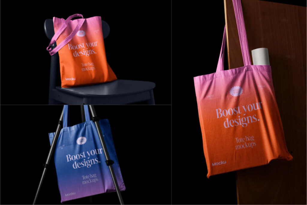 Set of Tote Bag PSD Mockups - Freebiesbug