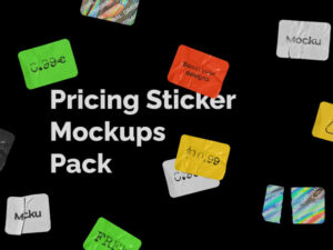 Free Set of Pricing Sticker Mockups - Freebiesbug