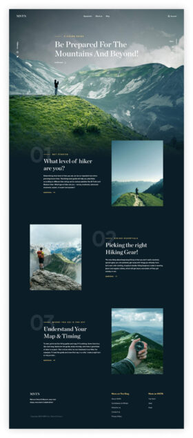 Free Hiking and Traveling Landing Page Design - Freebiesbug