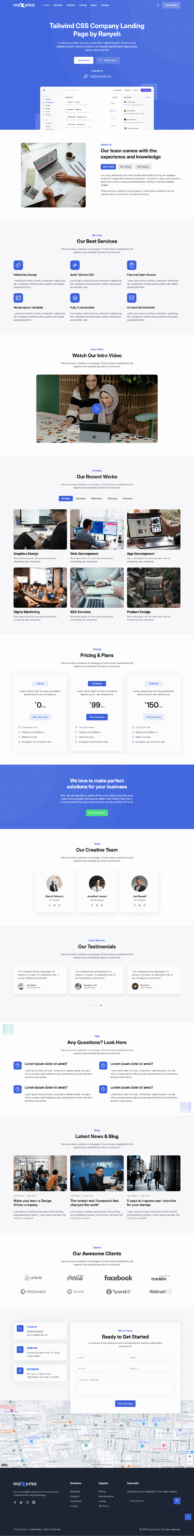 Tailwind CSS Template for Digital Agency - Freebiesbug