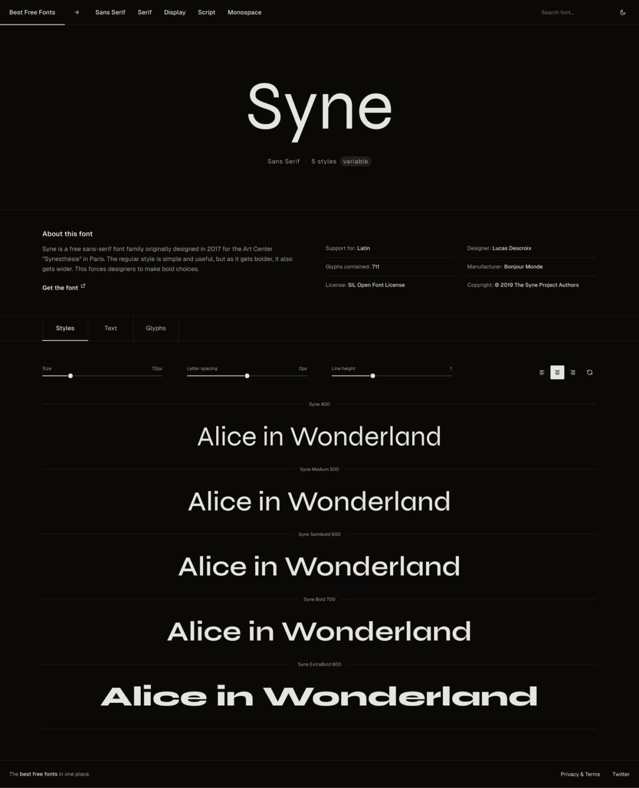 Syne: Free Sans Serif Font in 5 Styles - Freebiesbug