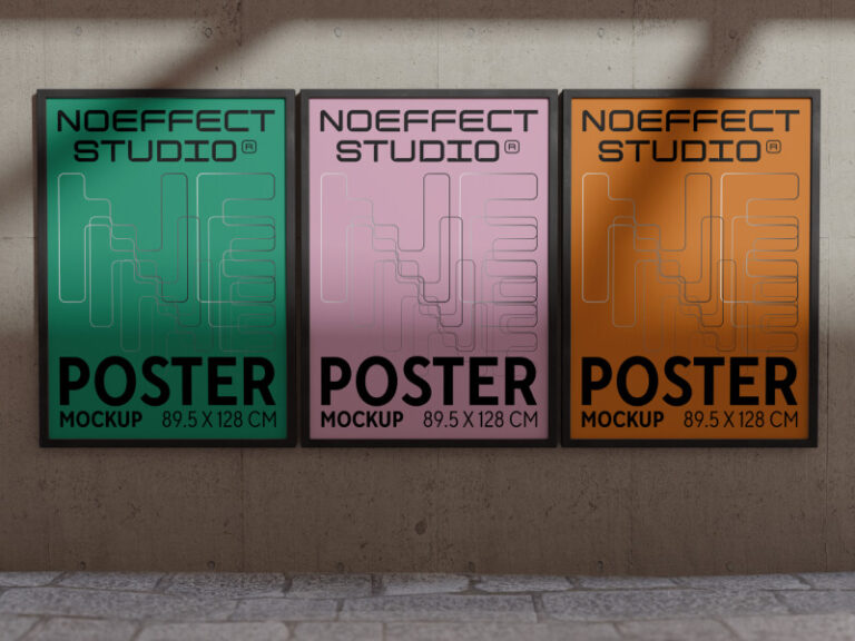 Street Poster Mockup Set - Freebiesbug