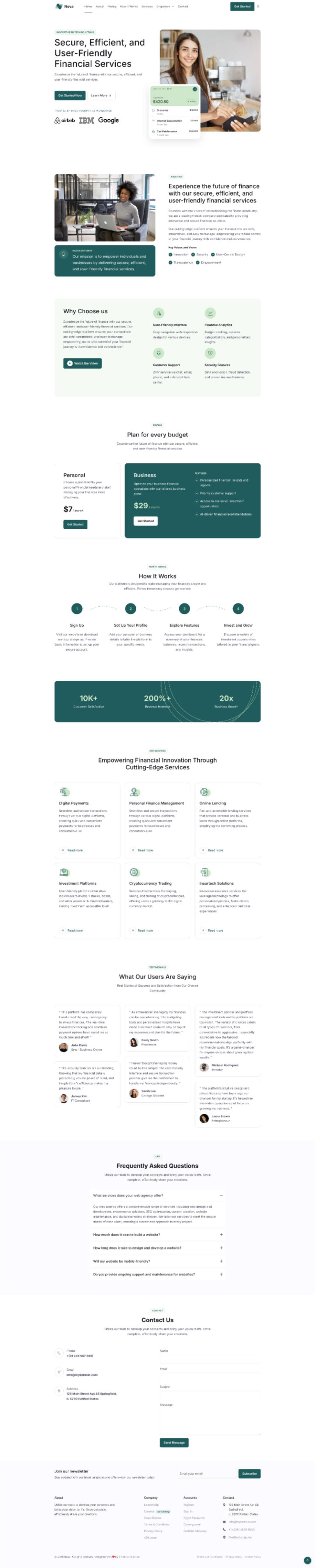 Fintech HTML Website Template - Freebiesbug