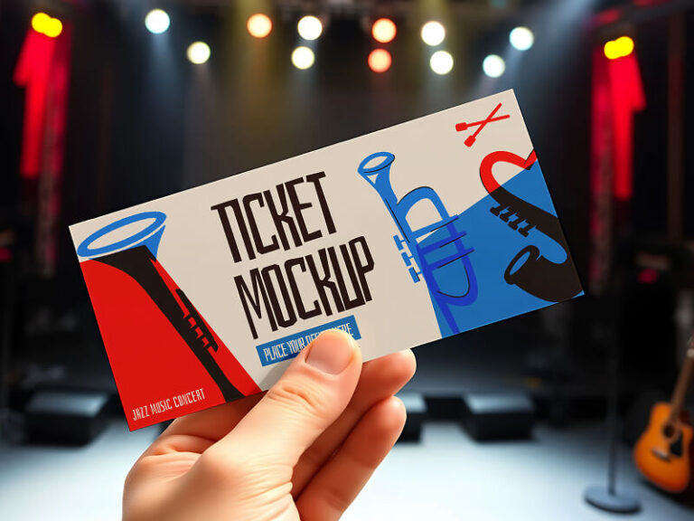 Concert Ticket PSD Mockup - Freebiesbug